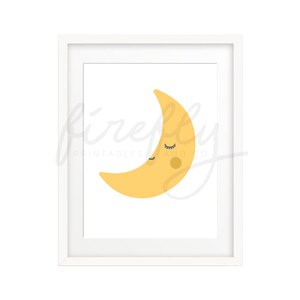 Half Moon Yellow - Nursery Wall Art Decor Kids Bedroom Printable ...