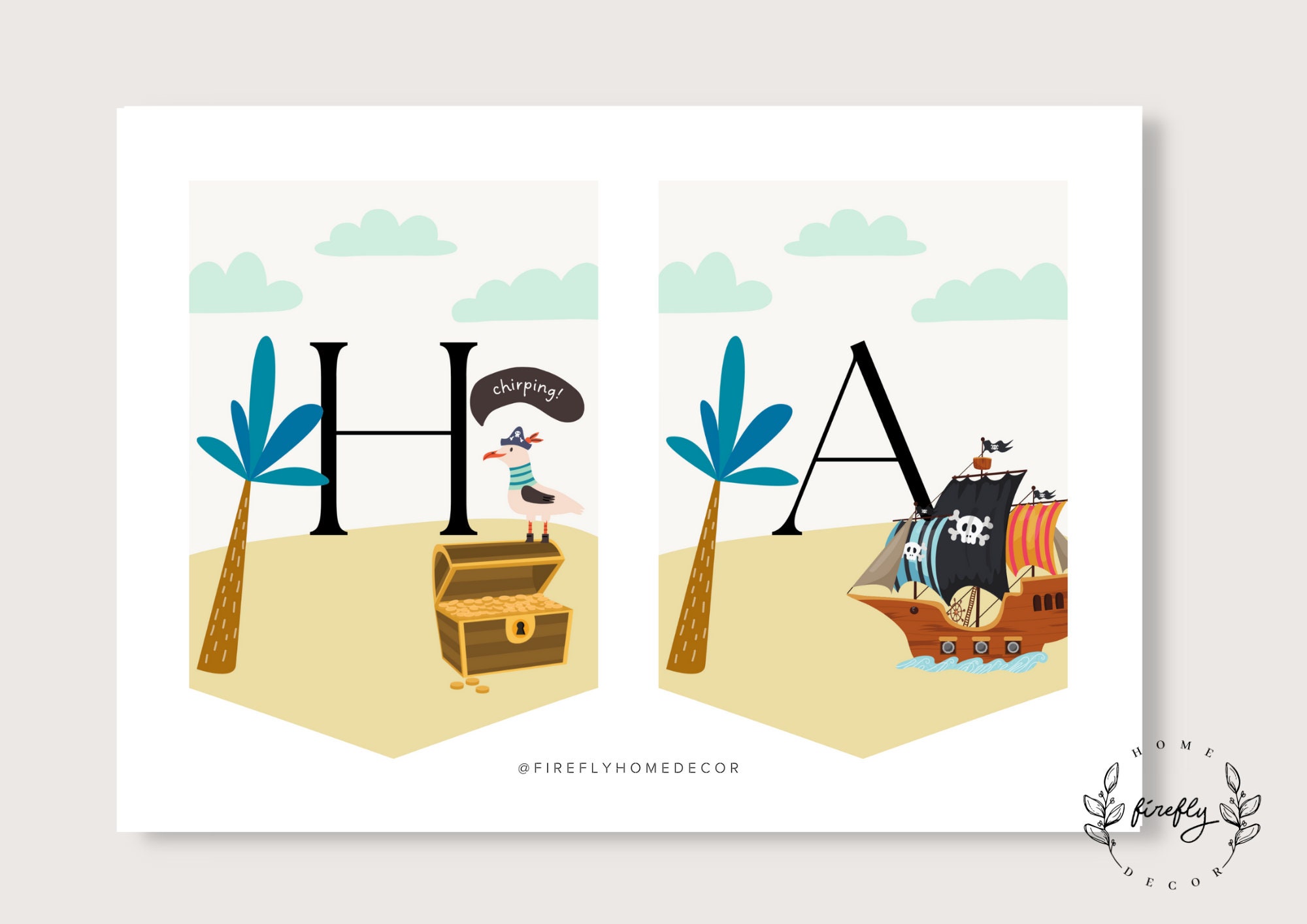 Pirate Happy Birthday Banner Boys Pirate Birthday Banner Party ...