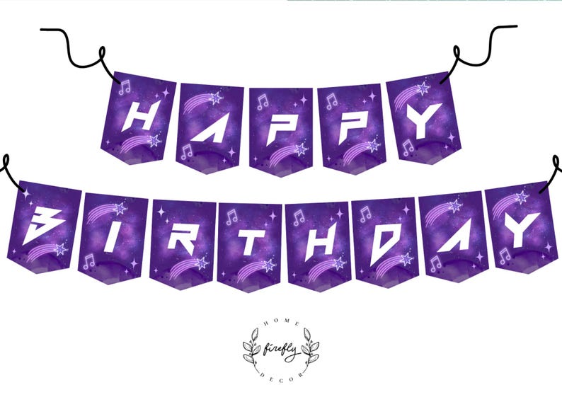 K-pop Happy Birthday Banner Birthday Girl Party Birthday Kpop Hunters ...