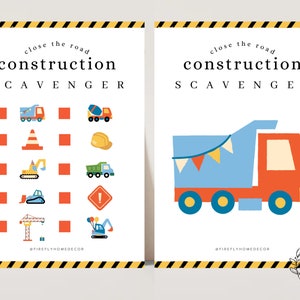 Construction Bingo / Scavenger Hunt Checklist Game Boys Party Birthday ...