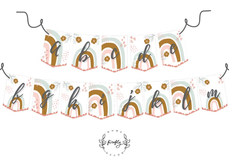Boho ABC Numbers Banner Girl Boho Birthday Banner Party Decorations ...