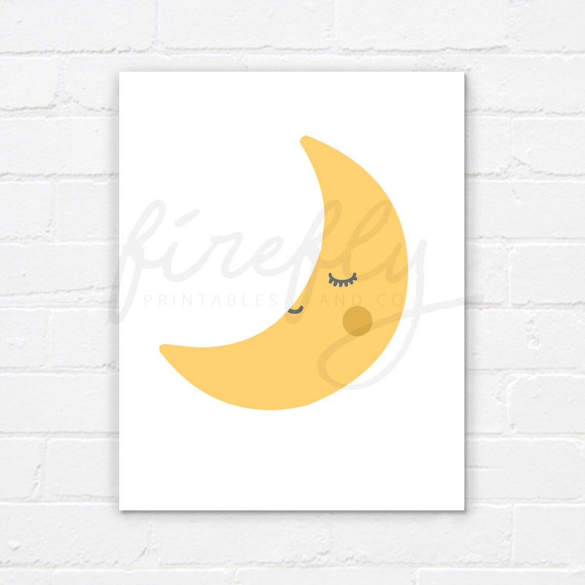 Half Moon Yellow - Nursery Wall Art Decor Kids Bedroom Printable ...