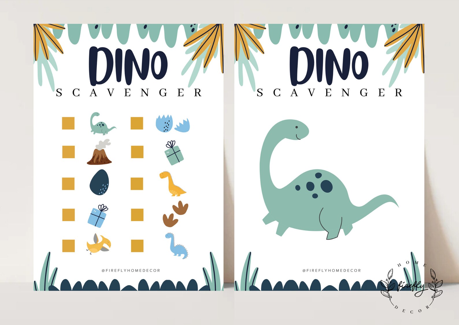 Dinosaur Bingo / Scavenger Hunt Checklist Game Boys Party Birthday ...