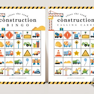 Construction Bingo / Scavenger Hunt Checklist Game Boys Party Birthday ...
