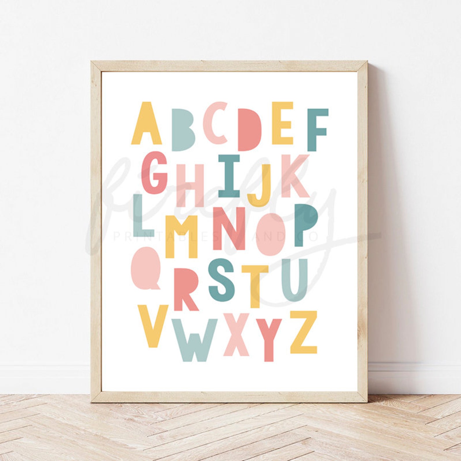 ABC Pastel - Nursery Wall Art Decor Kids Bedroom Printable Digital Art ...