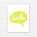 Hello Yellow - Nursery Wall Art Decor Kids Bedroom Printable Digital ...