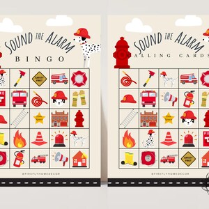 Firetruck Bingo / Scavenger Hunt Checklist Game Boys Party Birthday ...