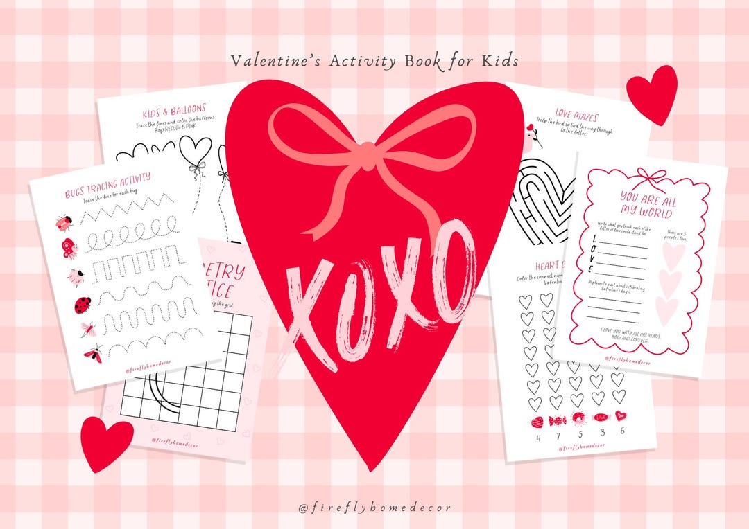 40 Printable Valentine’s Day Activity Book - Math Trace & Color ...