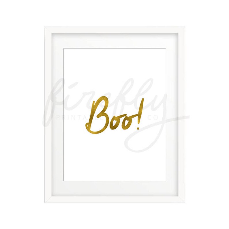Halloween Boo Faux Gold Foil - Nursery Wall Art Decor Kids Bedroom ...