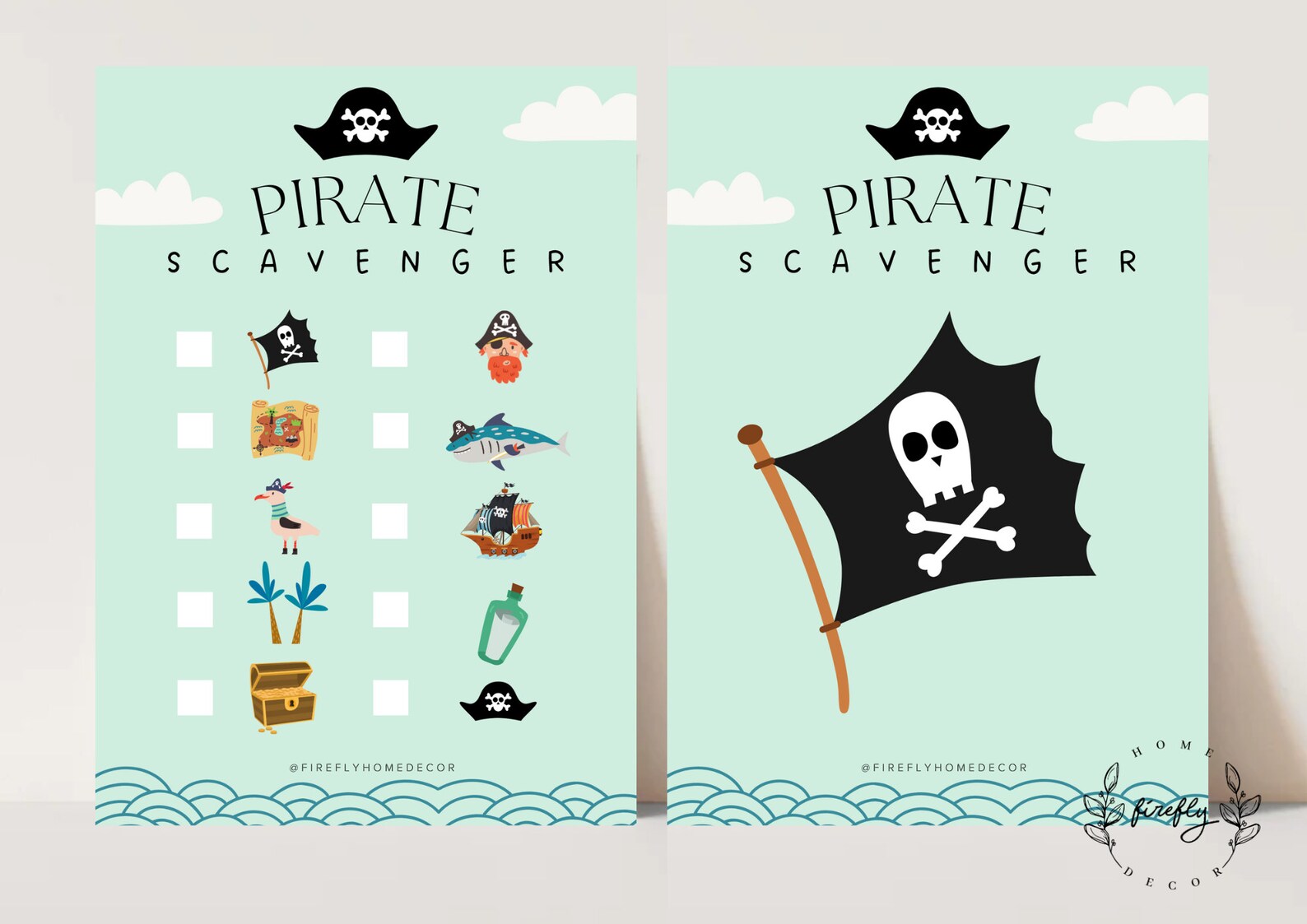 Pirate Bingo / Scavenger Hunt Checklist Game Boys Party Birthday ...