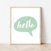 Hello Mint Nursery Wall Art Decor Kids Bedroom Printable - Etsy