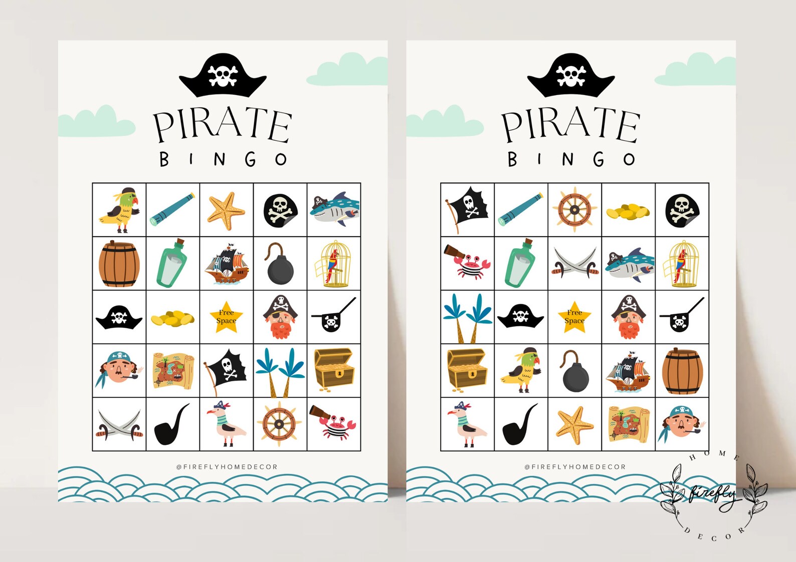 Pirate Bingo / Scavenger Hunt Checklist Game Boys Party Birthday ...