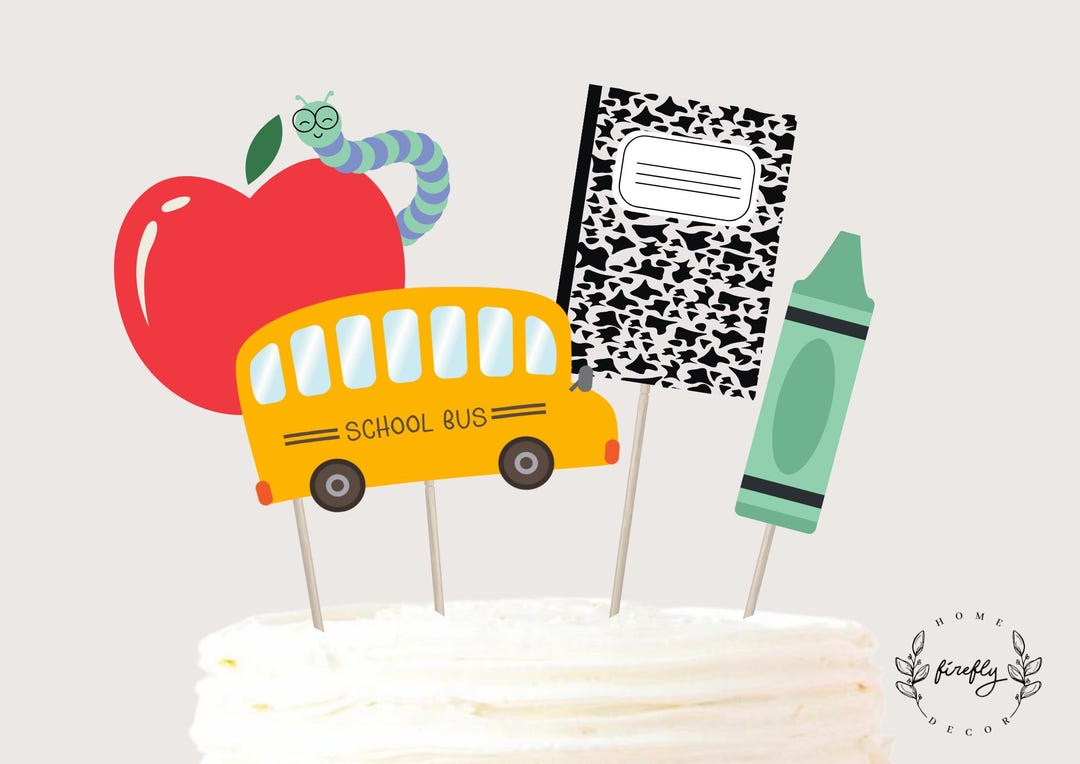 Back to School Cake Topper Centerpieces Birthday Cake Topper Table ...