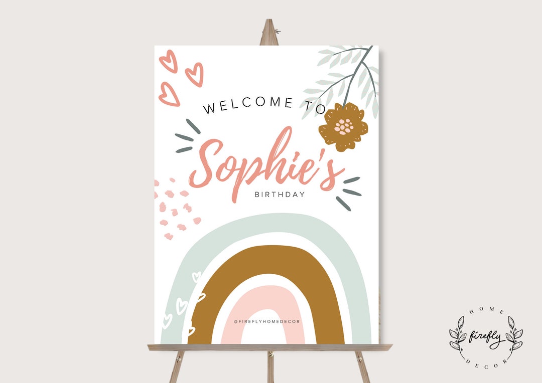Boho Birthday Welcome Sign Girl Boho Birthday Party Decorations ...