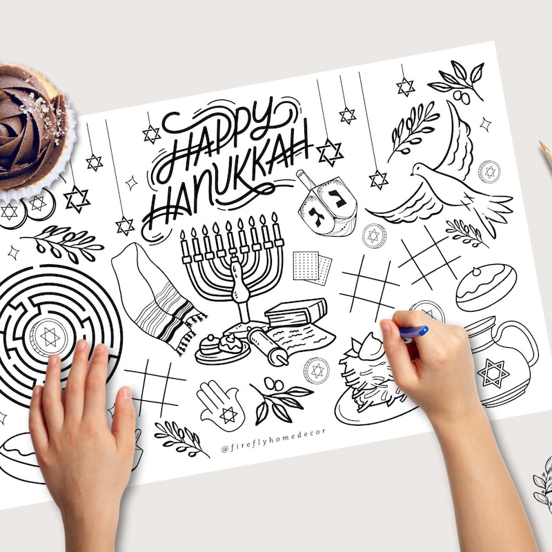 Hanukkah Printable Activity Placemats - Etsy