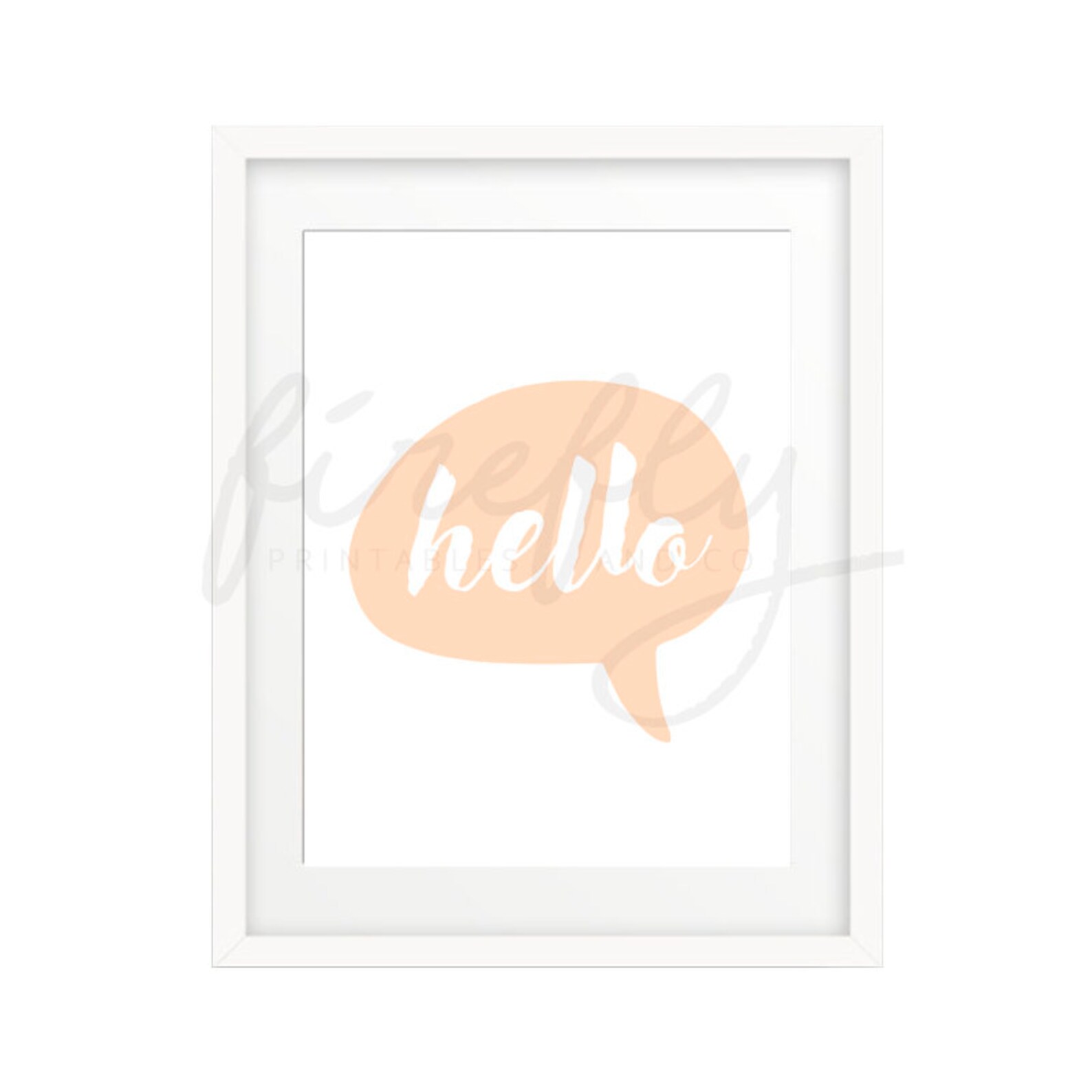 Hello Pink - Nursery Wall Art Decor Kids Bedroom Printable Digital Art ...