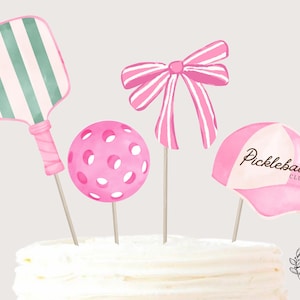 Pickleball Club Party Cake Topper Girl Centerpieces Birthday Cake ...