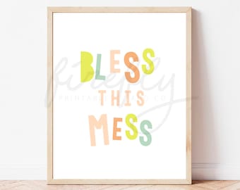 Bless This Mess Printable Instant Download Digital Wall - Etsy