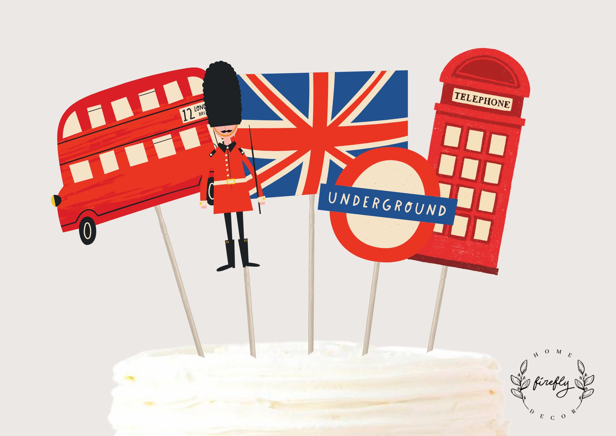 London Cake Topper Boys Centerpieces Birthday Cake Topper Table Party ...