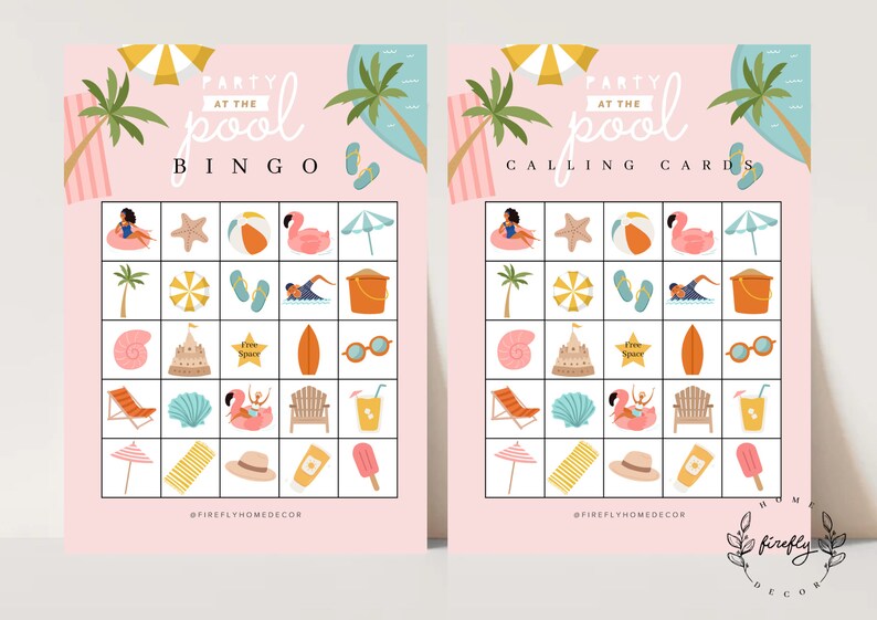 Pool Party Bingo / Scavenger Hunt Checklist Game Girl Party Birthday ...