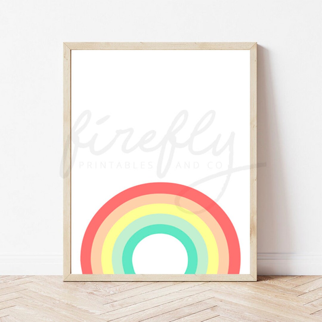 Rainbow - Nursery Wall Art Decor Kids Bedroom Printable Digital Art ...