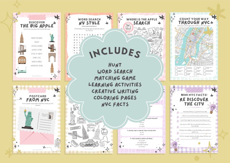 47 New York Activity Worksheets for Kids | Printable NYC Games ...