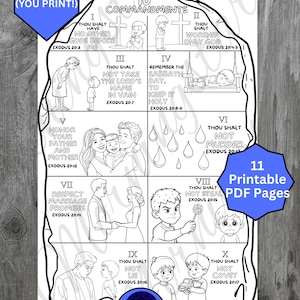 10 Commandments Tablets Coloring Pages | Bible Verse Printable ...