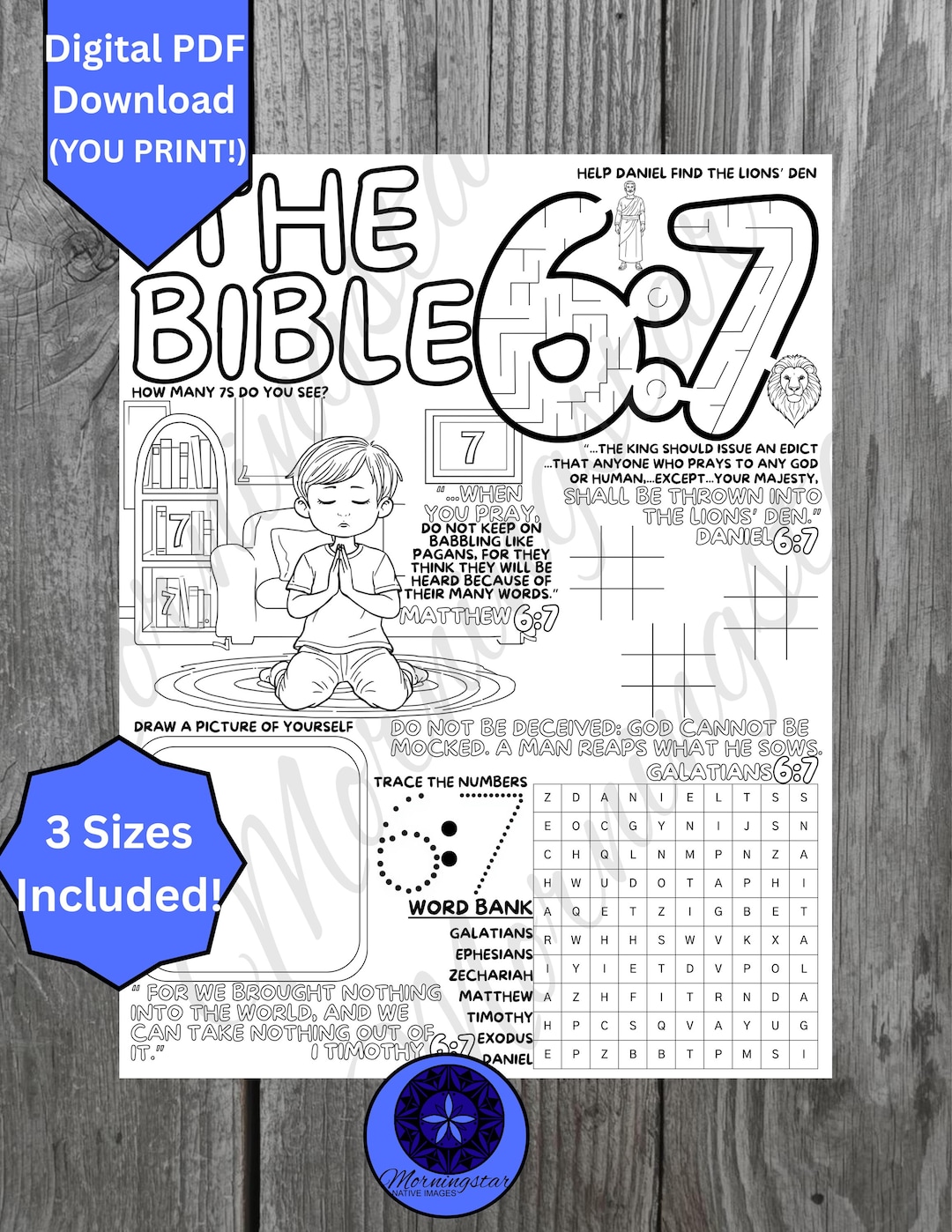 Bible Verse 6:7 Activity Page | Sunday School Worksheet (digital ...