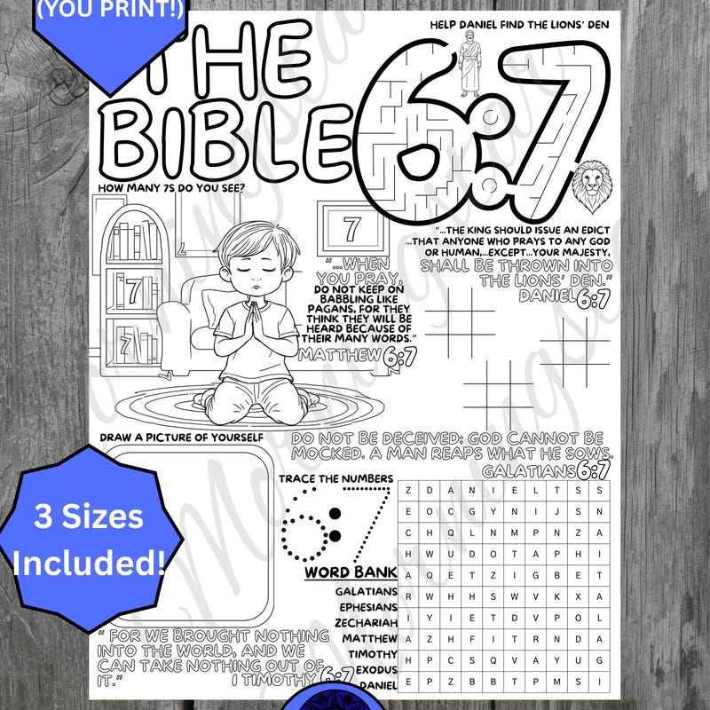 6 7 Coloring Pages - Etsy