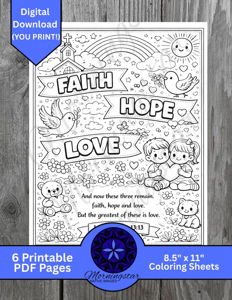 God's Love Coloring Pages | Bible Verse Activity (PDF Set) - Etsy