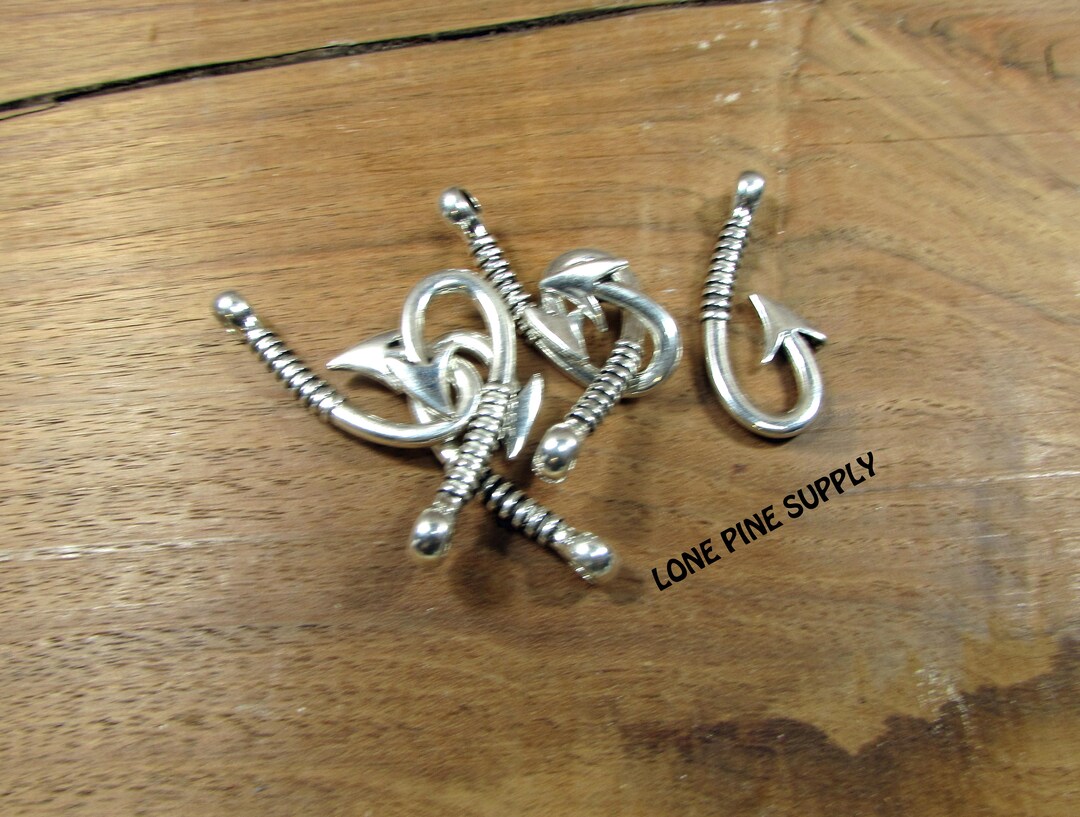 Silver Fish Hook, 1 Inch Fish Hook, Large Fish Hook - Etsy