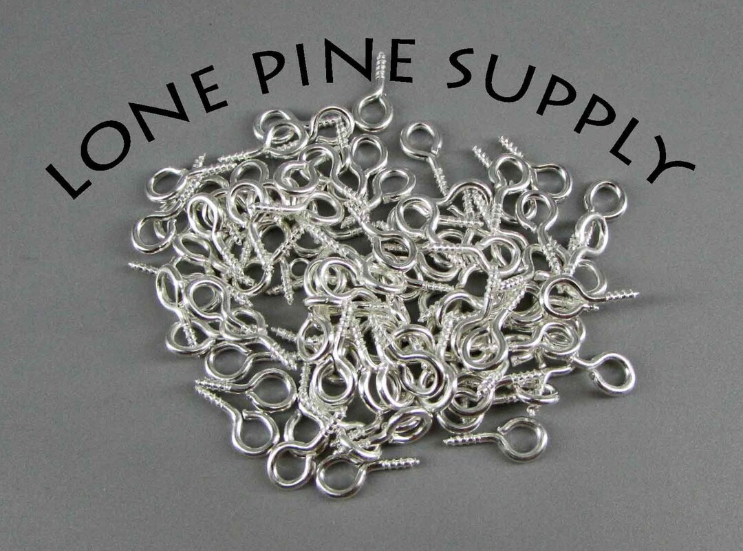 100 1/2 Inch Bright Silver Eye Screws, Eye Screws, Bright Silver Eye ...
