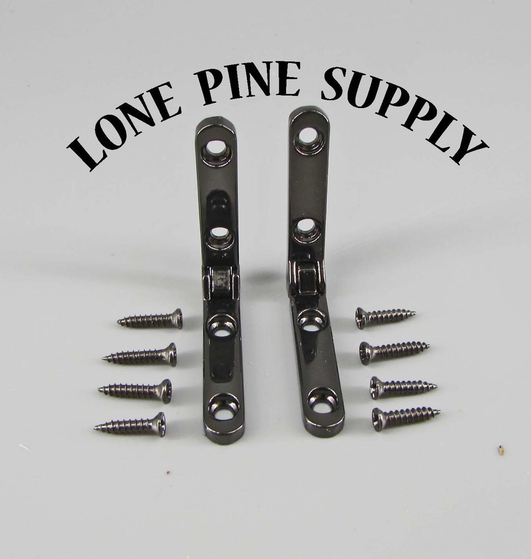 1 Pair Gun Metal Jewelry Box Hinges, Mortise Hinges, 1 1/4 Inch Hinges ...