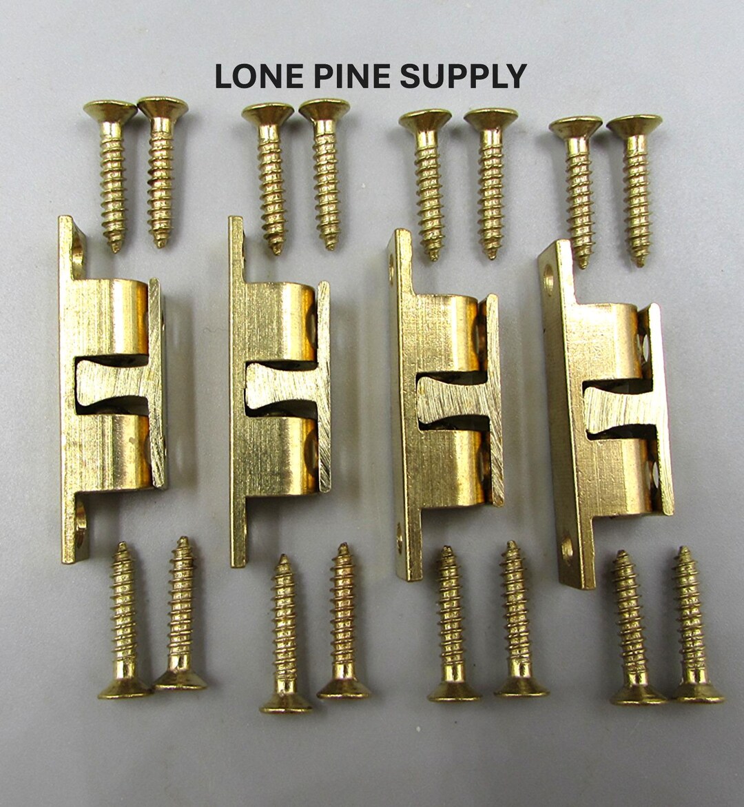 4 Latches, Solid Brass Double Ball Spring Loaded Latch, Polished Brass ...