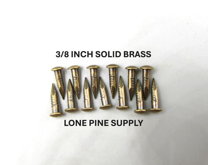 50 3/8 Inch Solid Brass Nails. Small Antique Solid Brass Nails, 3/8 ...
