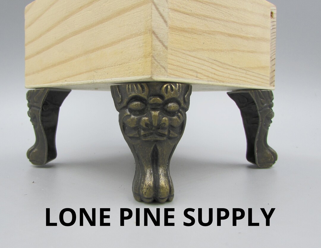 4 Antique Brass Polynesian Head Claw Foot, Claw Feet, Box Feet, Antique ...