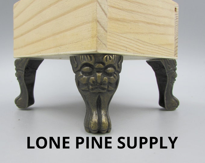 4 Antique Brass Polynesian Head Claw Foot, Claw Feet, Box Feet, Antique ...