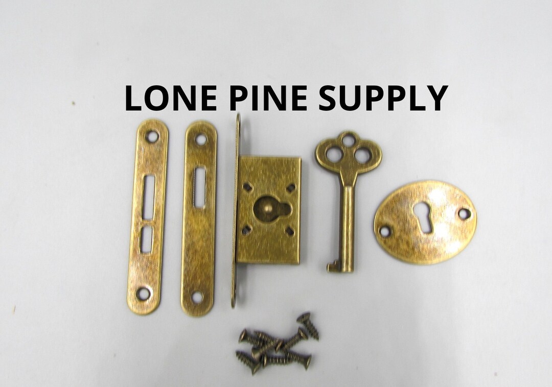 Keyed Jewelry Box Lock Set, Keyed Lock Set, Antique Brass Lock Set - Etsy