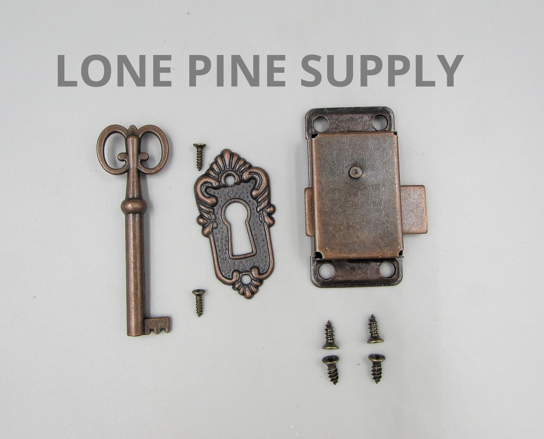 Keyed Jewelry Box Lock Set, Keyed Lock Set, Antique Brass Lock Set - Etsy