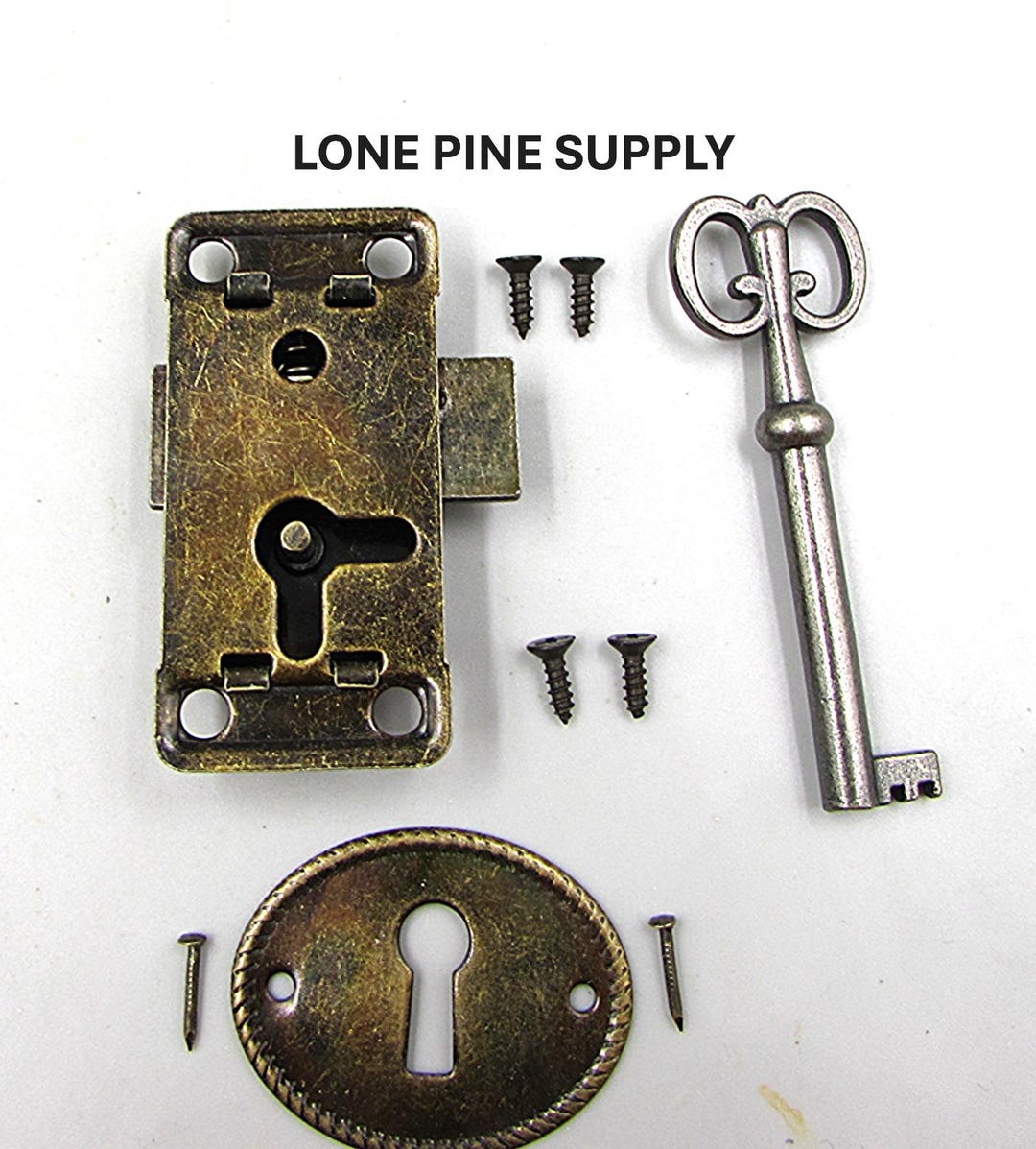 Keyed Jewelry Box Lock Set, Keyed Lock Set, Antique Brass Lock Set - Etsy