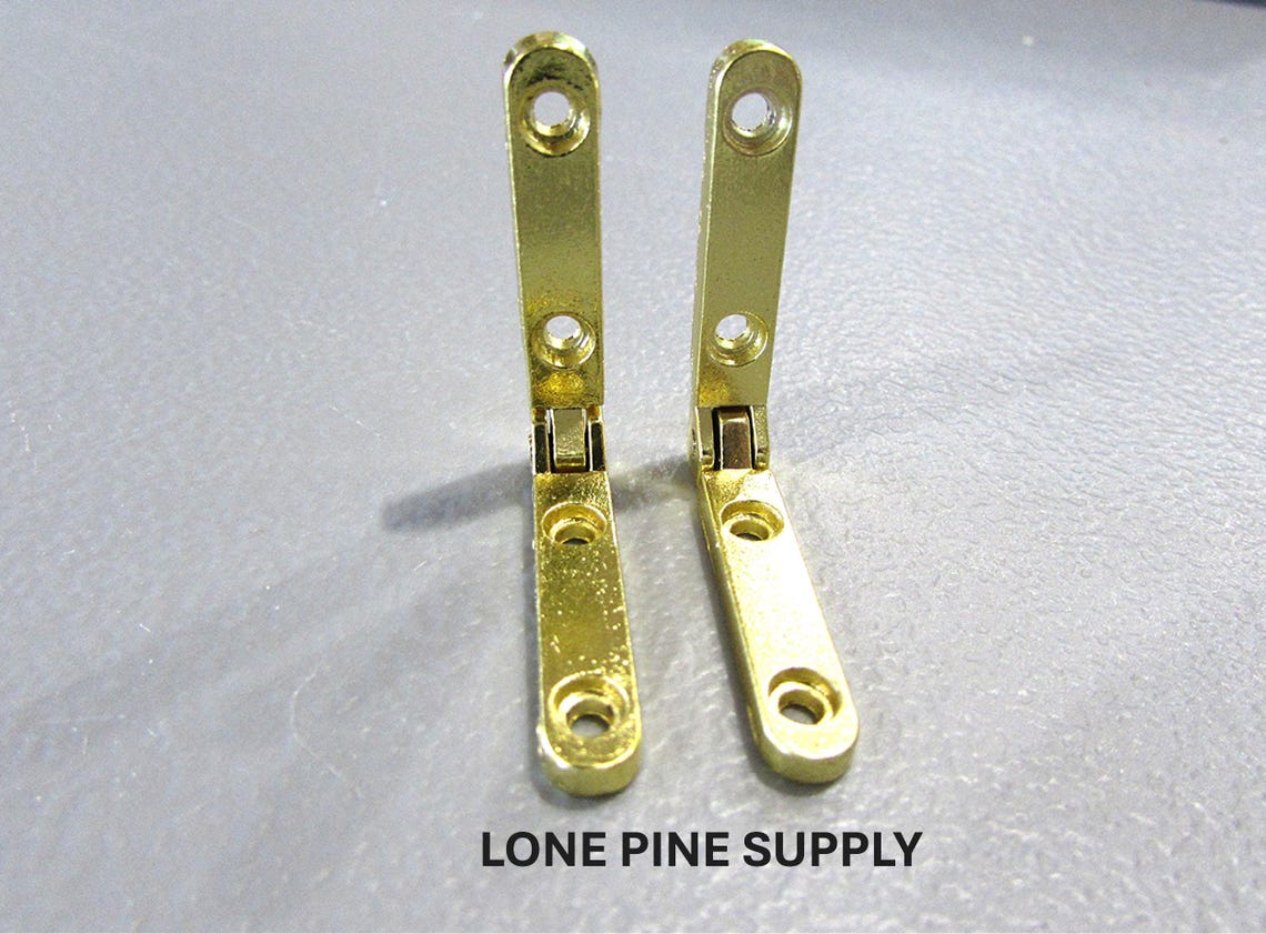 1 Pair Polished Brass Jewelry Box Hinges, Mortise Hinges, 1 1/4 Inch ...