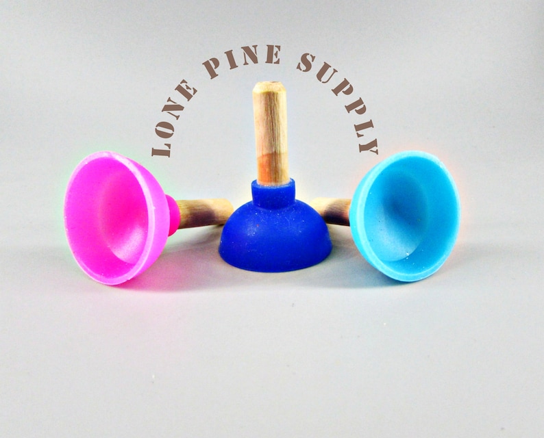 4 Cute Little Plungers. Mini Plungers. Colored Mini Plungers. 1 1/2 ...
