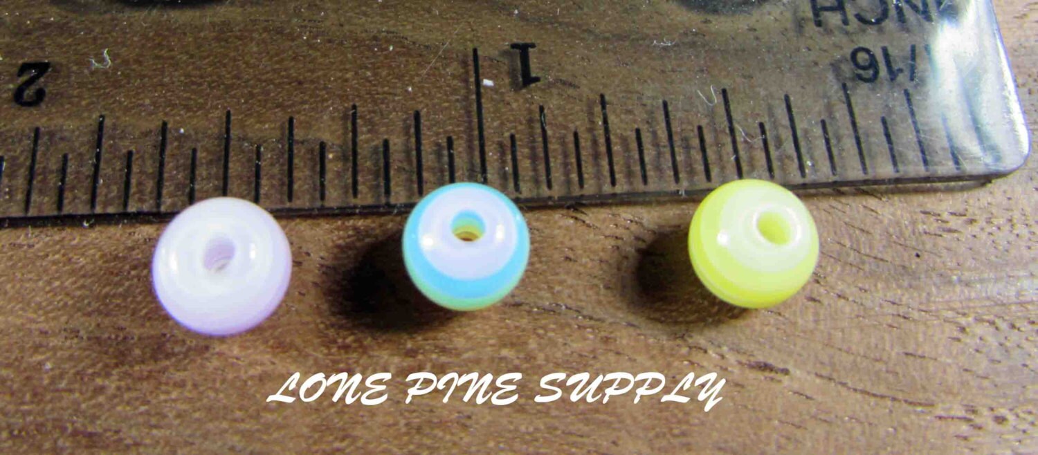 100 Striped 1/4 Inch Beads. 10 Different Colors. - Etsy