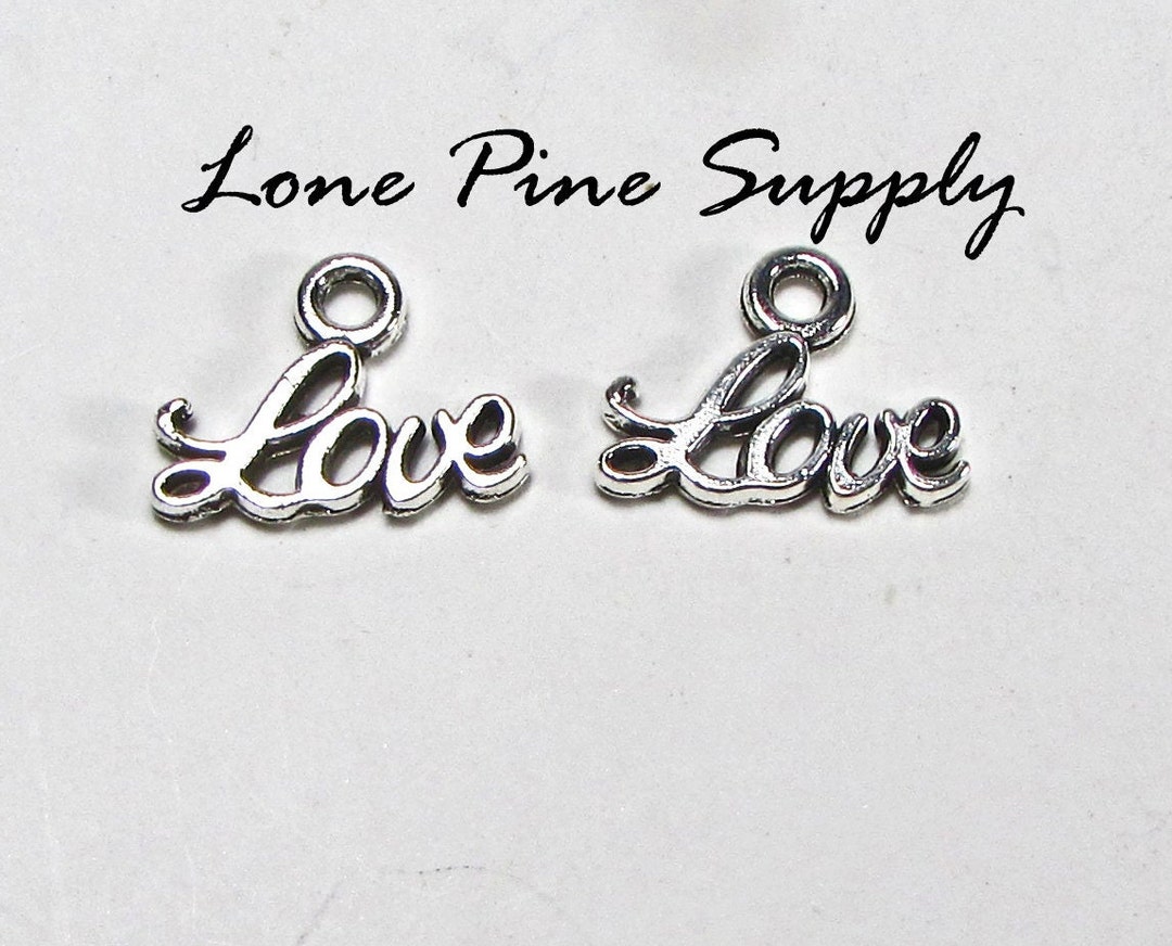 20 LOVE Charm. Small Love Charm. Word Charm. - Etsy