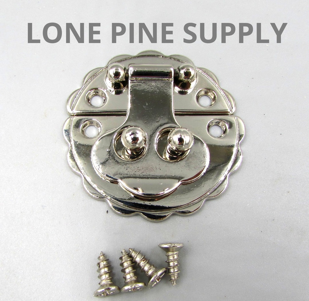 Bright Silver Latch, Jewelry Box Latch, Box Latch, 1 9/16-inch-round ...
