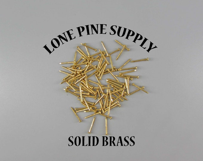 100 1/2 Inch Solid Brass Nails. Small Antique Solid Brass Nails, 1/2 ...