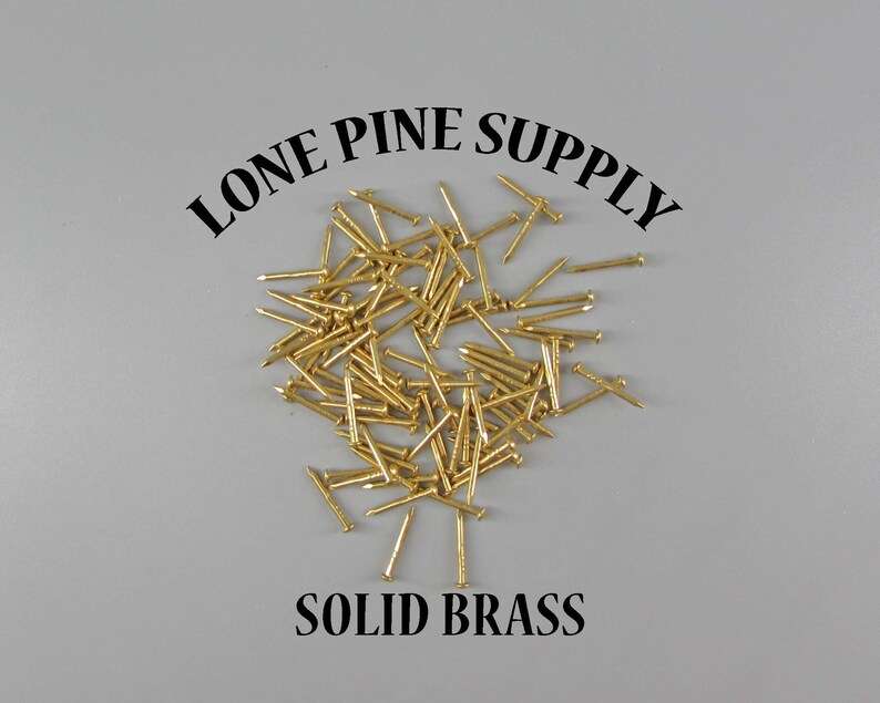 100 12 Inch Solid Brass Nails Small Antique Solid Brass Etsy