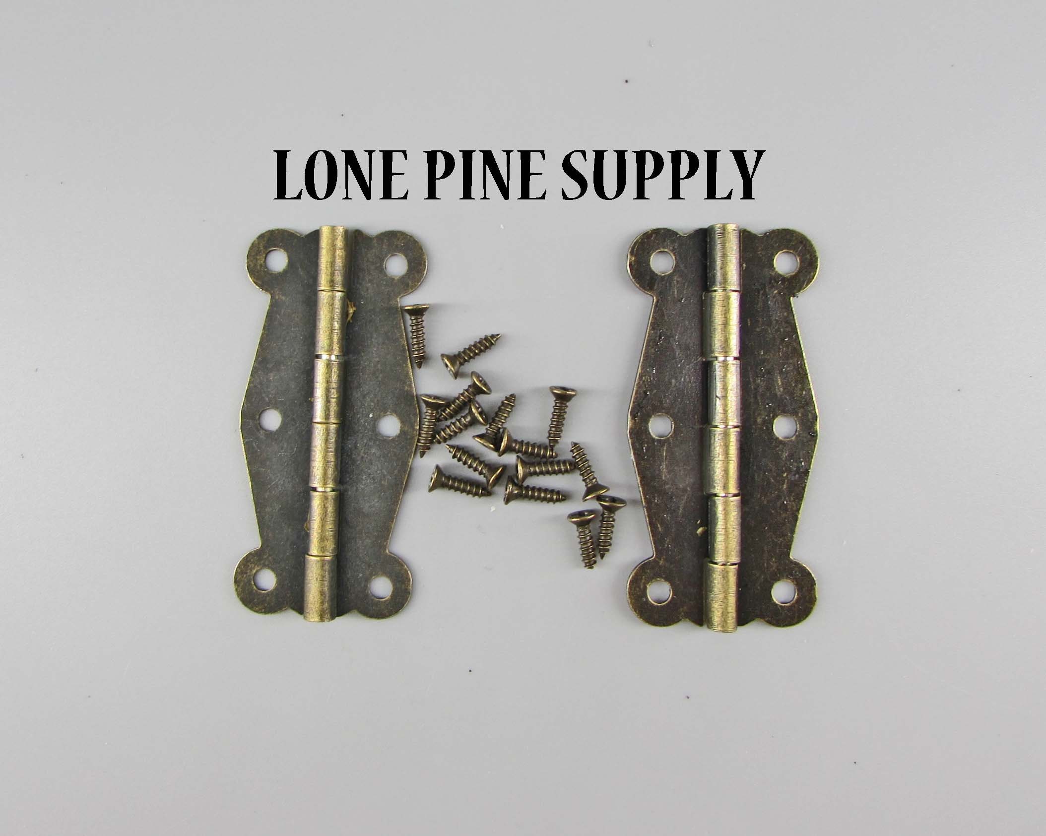 2 Inch Hinges With Screws Antique Brass Hinges Small Box | Etsy