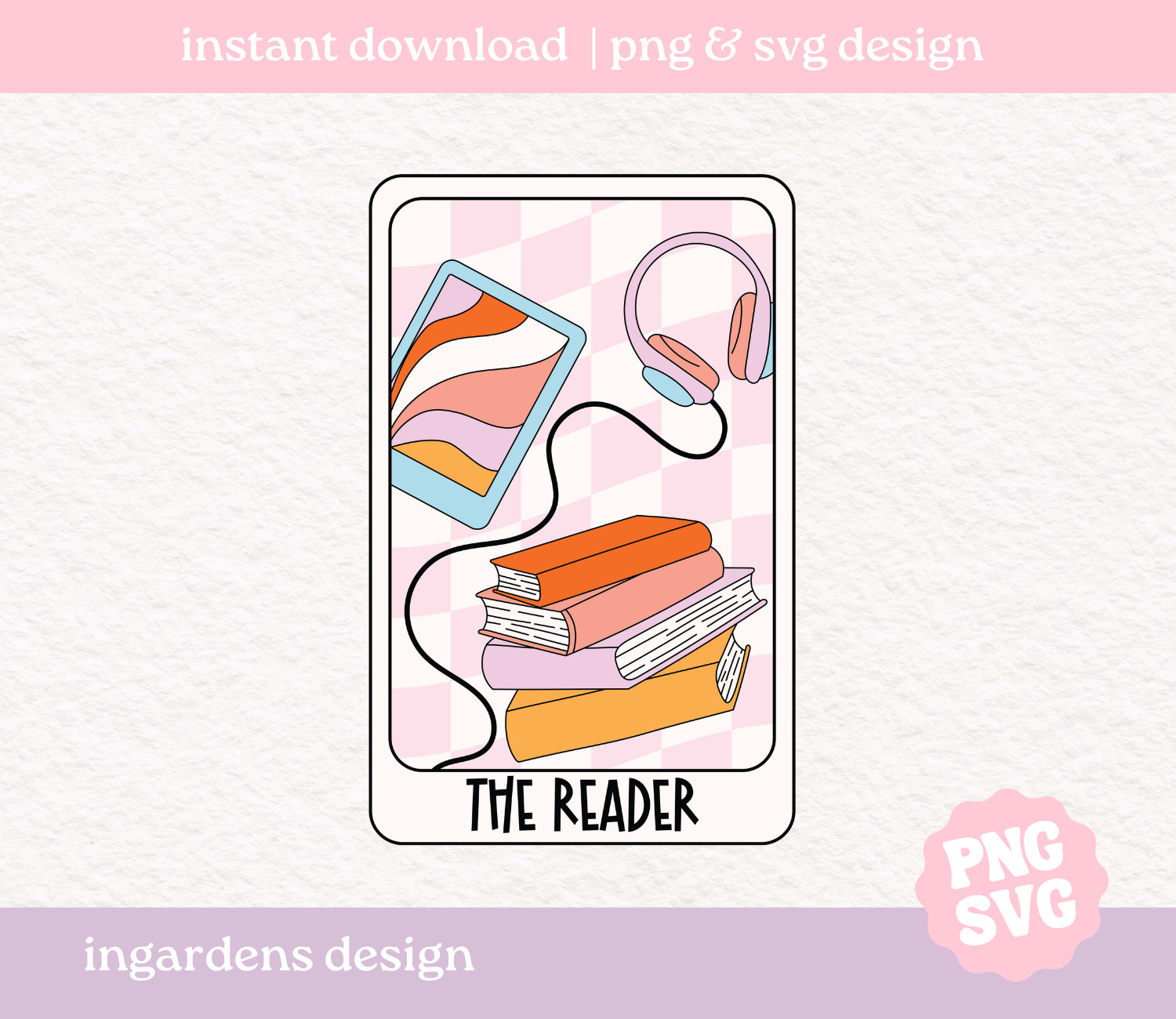 The Reader Tarot Card SVG PNG, Design for Tarot Card, Bookish Png Svg ...
