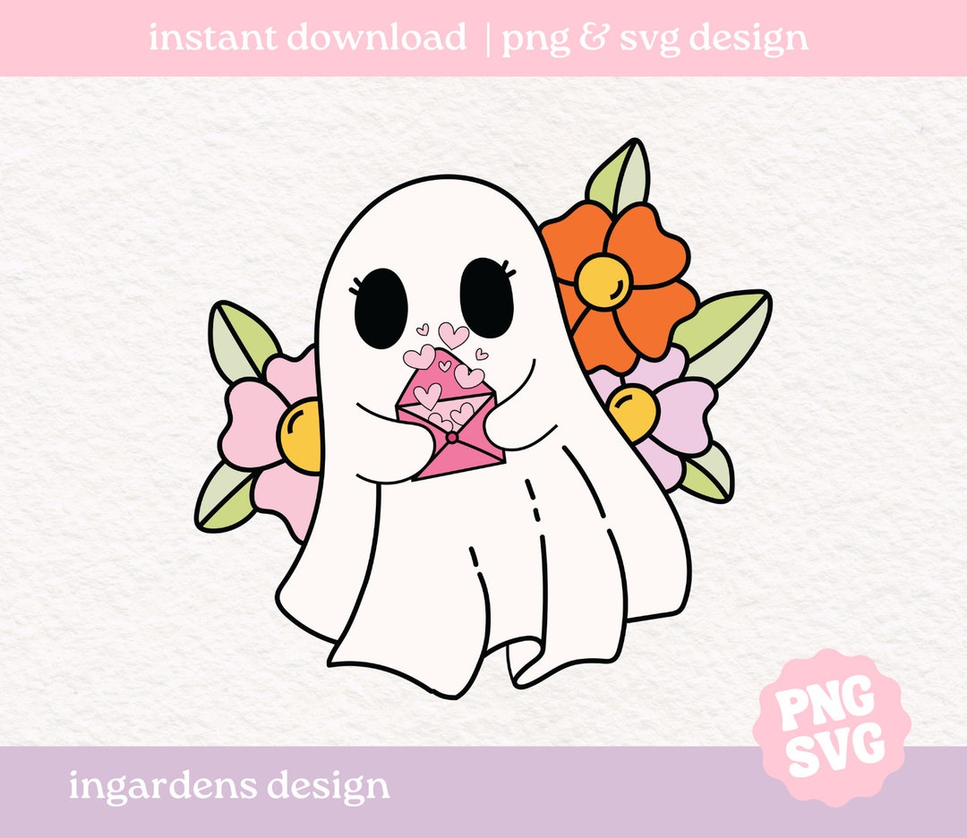 Ghost Valentine SVG PNG, Digital Download Art for Tshirt, Stickers ...